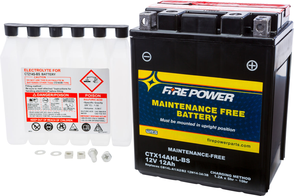 FIRE POWER BATTERY CTX14AHL-BS MAINTENANCE FREE CTX14AHL-BS - All – All ...