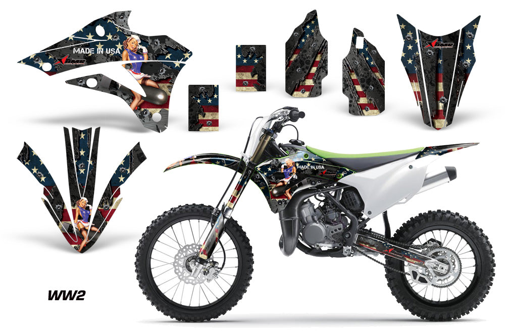 Dirt Bike Graphics Kit Decal Wrap For Kawasaki KX85 KX100 – All Terrain ...